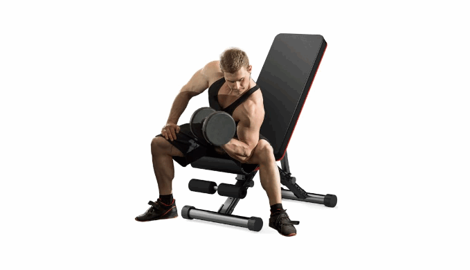 Sweetcrispy Adjustable Weight Bench for Home Gym, Foldable Incline ...