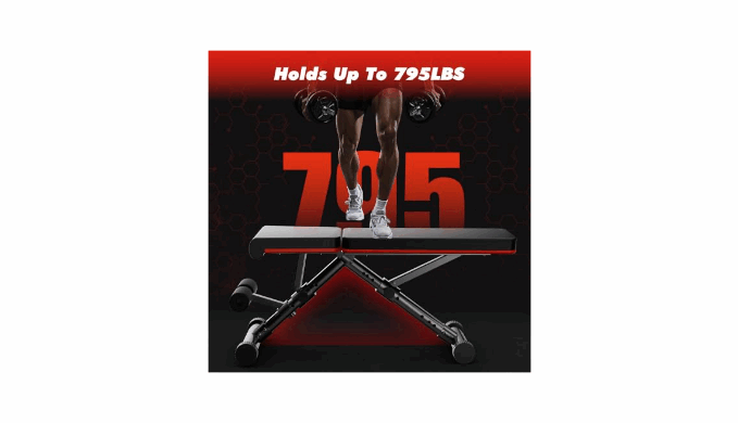 Sweetcrispy Adjustable Weight Bench for Home Gym, Foldable Incline ...