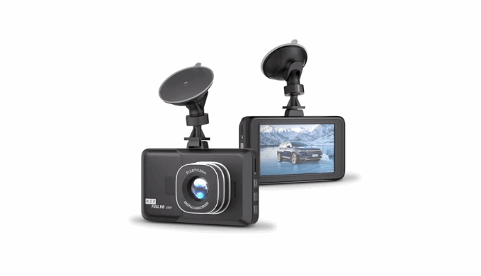 3-Inch Compact Dashboard Camera with 170° Ultra-Wide Angle Lens, 1080P ...