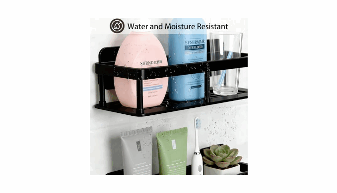 ACEXINYAN 2pc Wall Mounted Storage Rack with Hook Rack, No Drill ...