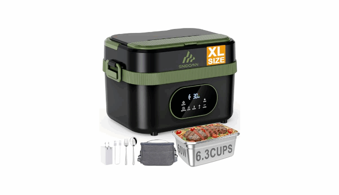 Snidomn Cordless Electric Lunch Box XL 6.3-Cup, 60W Fast Heating ...