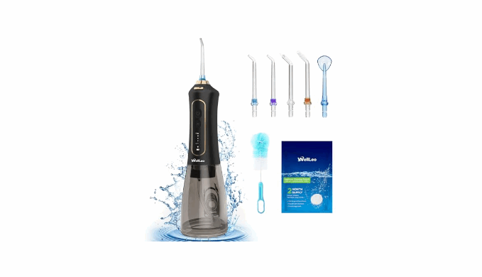 WellLeo Water Flossers for Teeth, 300ML Cordless Oral Irrigator ...