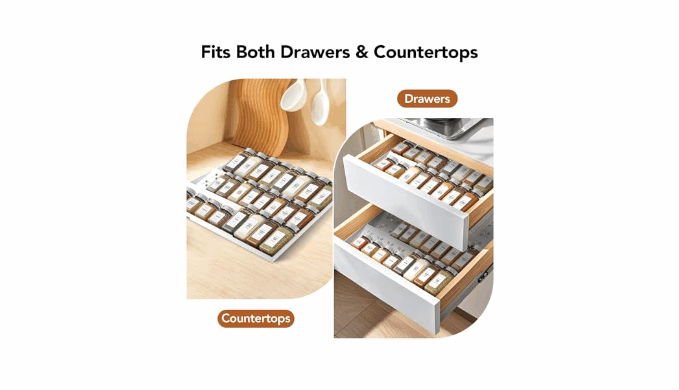 DIOLOVE Spice Rack Drawer Organizer, Upgrade Expandable Seasoning ...