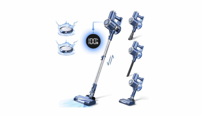 PrettyCare Cordless Vacuum Cleaner, 6-in-1 Lightweight Stick Vacuum ...