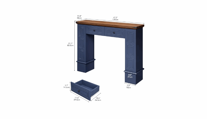 YITAHOME Farmhouse Console Table for Entryway with Storage, Narrow Long ...