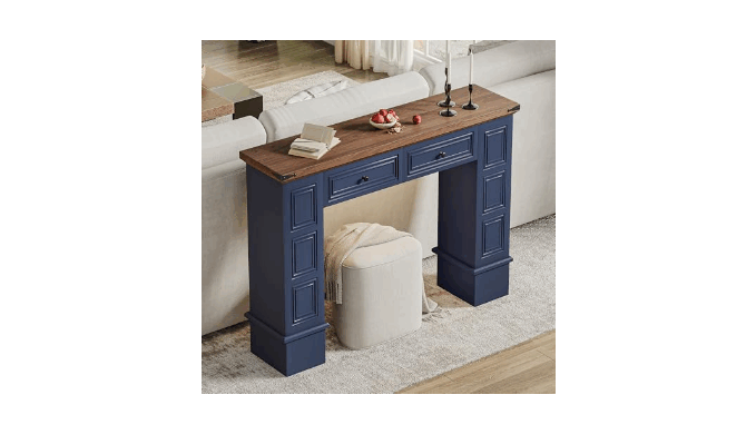 YITAHOME Farmhouse Console Table for Entryway with Storage, Narrow Long ...