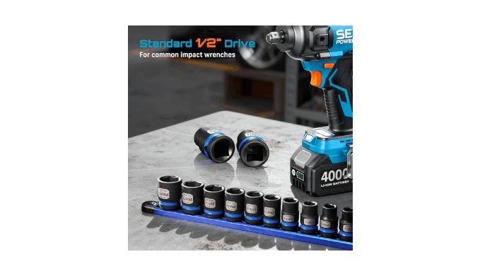 1/2 Inch Drive Impact Socket Set, 11-Piece Metric (10-24mm ...