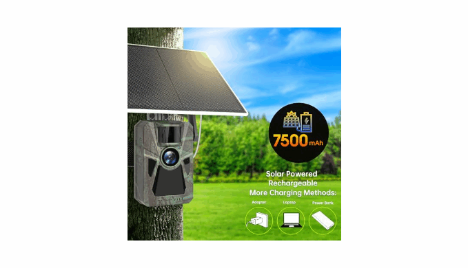 FKPCAM Solar 4G Cellular Trail Camera –4K 48MP, Built-in 7500mAh ...