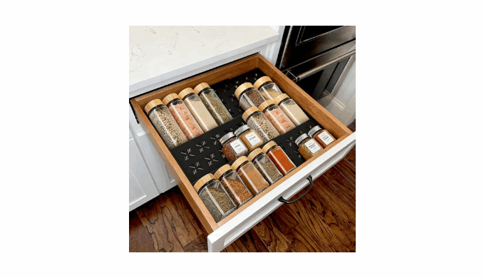 DIOLOVE 2-Pack Expandable Spice Drawer Organizer (11″-22″), 3-Tier ...