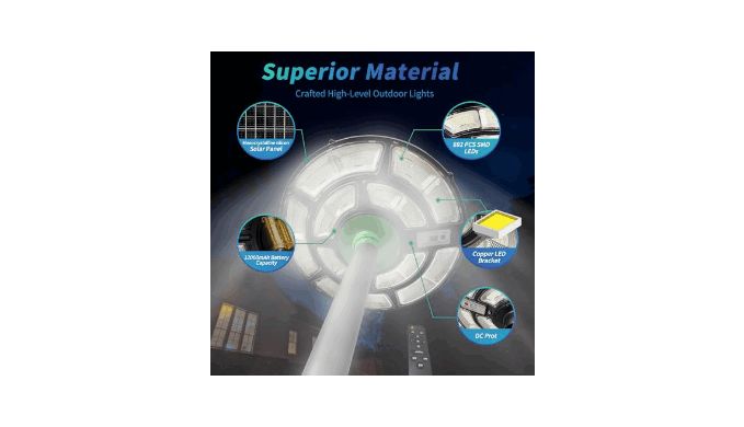 Ldcallinfine Solar Lamp Post, 692 LED Outdoor Solar Lamp Post Lights ...