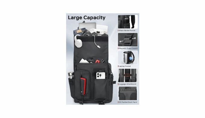 SWICKY 30L Travel Rolltop Backpack, Expandable Backpack / 18x14x8 ...