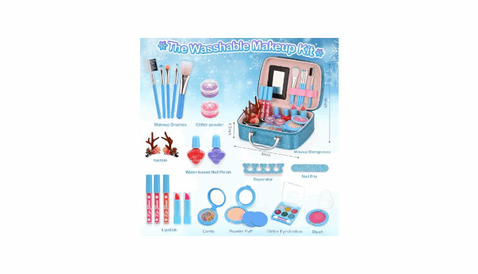 ACGASK Real Washable Makeup Kit for Girls - Non-Toxic Kids Play Make Up ...