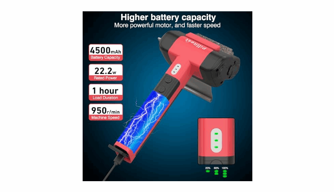 Electric Grill Brush, Cordless Rechargeable Grill Cleaner with LED ...