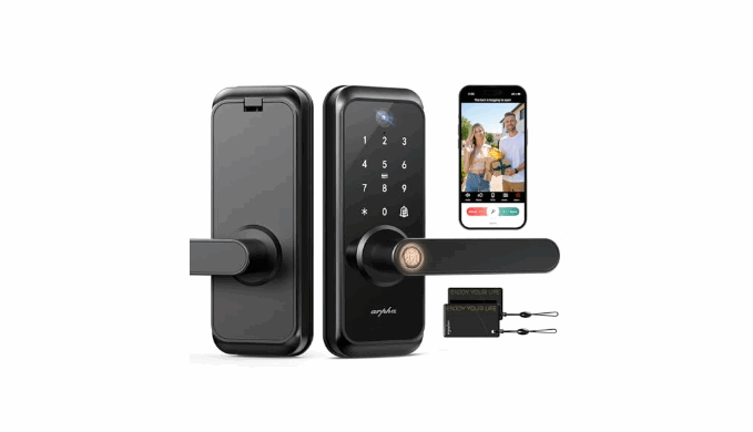 WiFi Video Smart Lock with Camera & Handle - 6-in-1 Keyless Entry ...