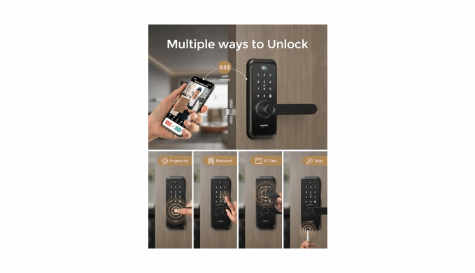 WiFi Video Smart Lock with Camera & Handle - 6-in-1 Keyless Entry ...