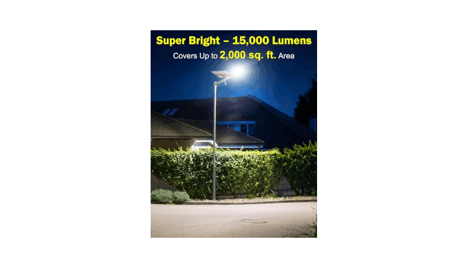 Engrepo Solar Street Lights Outdoor, 15-Hour Runtime IP65 Waterproof ...