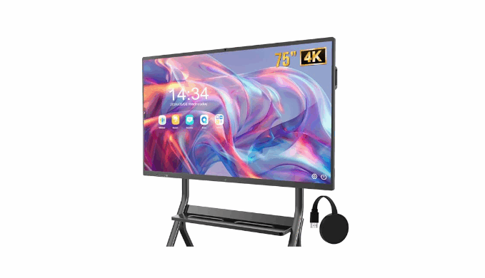 YIXZSWD Smart Board,75 Inch Interactive Whiteboard 4K Touchscreen Built ...