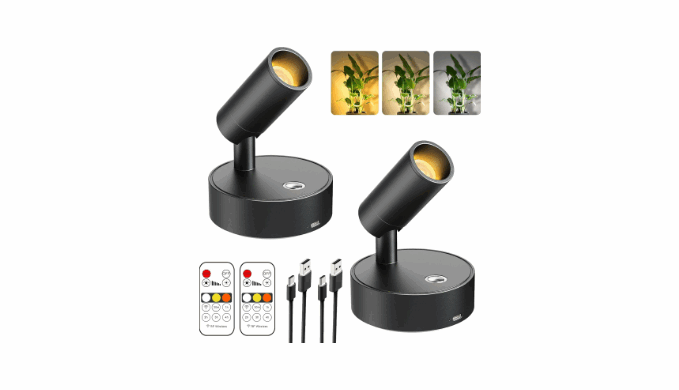 Olafus LED Wireless Spotlight Indoor, Rechargeable Battery Uplighting ...