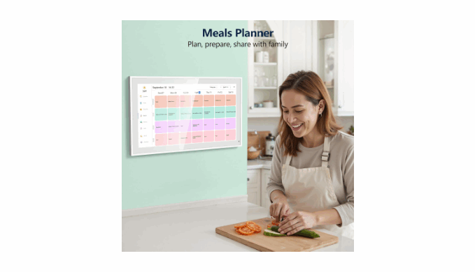 Digital Calendar, 21.5 Inch Electronic Calendar & Chore Chart, Smart ...