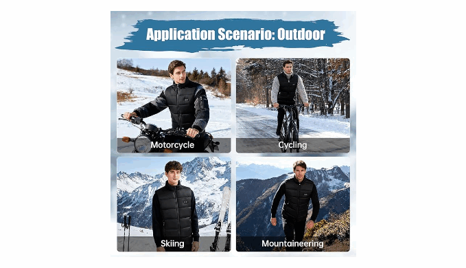 Deepoter Heated Vest for Men, 7.4V Heated Jacket with 8 Heating Zones ...