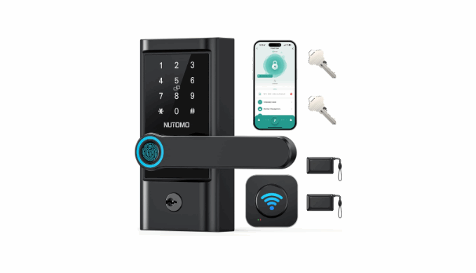 WiFi keypad Door Lock with Handle: NUTOMO keyless Entry doorlock ...