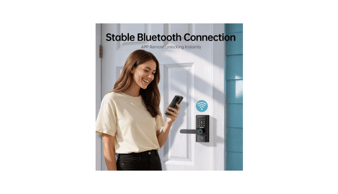 WiFi keypad Door Lock with Handle: NUTOMO keyless Entry doorlock ...