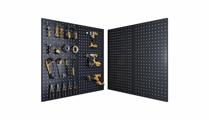 DIOOSN Pegboard, Metal Peg Board, Pegboards Wall Organizer with 38 Pcs ...