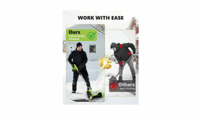 Vibekio 12.2-Inch Cordless Snow Blower, Battery Powered Snow Shovel ...