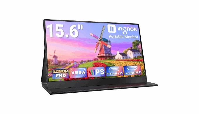 Ingnok Portable Monitor, 15.6inch FHD 1080P Travel Monitor, Ultra-Thin ...