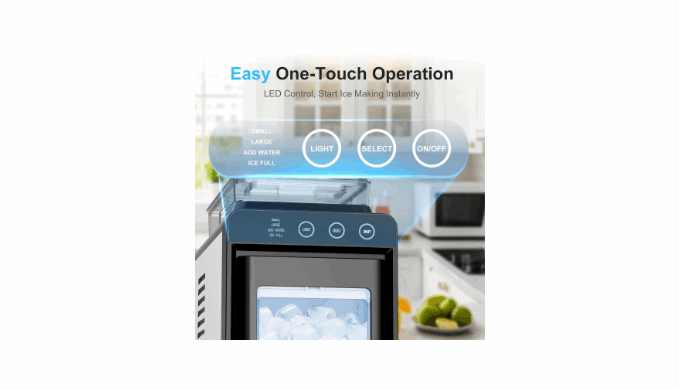 Kismile Countertop Ice Maker, 6‑Min Fast Bullet Ice Machine, 26lbs/24H ...