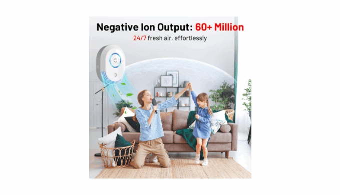 Plug in Air Ionizers 60 Million Negative Ions Out Put, 2 in 1 Ozone ...