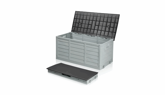 Ktaxon 75gal Outdoor Storage Deck Box Collapsible Garden Resin Deck Box ...