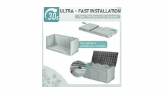 Ktaxon 75gal Outdoor Storage Deck Box Collapsible Garden Resin Deck Box ...