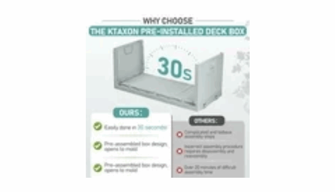 Ktaxon 75gal Outdoor Storage Deck Box Collapsible Garden Resin Deck Box ...