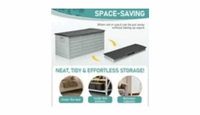 Ktaxon 75gal Outdoor Storage Deck Box Collapsible Garden Resin Deck Box ...