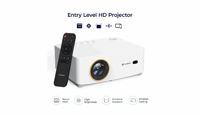 Vankyo Leisure 470W 720P Portable Projector with Wireless Connectivity ...