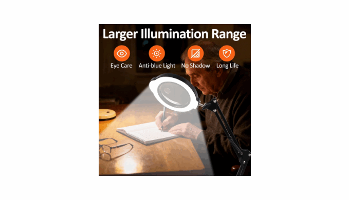 10X 30X Magnifying Glass with Light and Stand, Desktop LED Magnifying ...