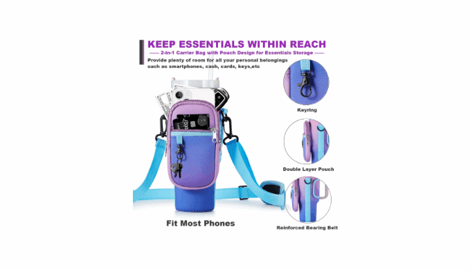 Water Bottle Carrier Bag with Phone Pocket for Stanley 40 & 30 oz ...