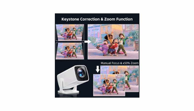 Mini Projector, Portable Projector 4K & Full HD 1080P Support, 270 ...