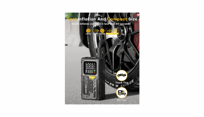 Tire Inflator Portable Air Compressor-150psi Cordless Portable Air Pump ...