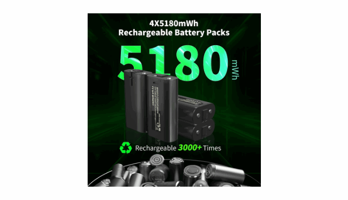 Rechargeable Battery Packs for Xbox Controller, 4X5180mWh Xbox Series X ...