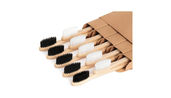 Bamboo Toothbrushes Biodegradable Toothbrush 10 Pack - Eco-Friendly ...